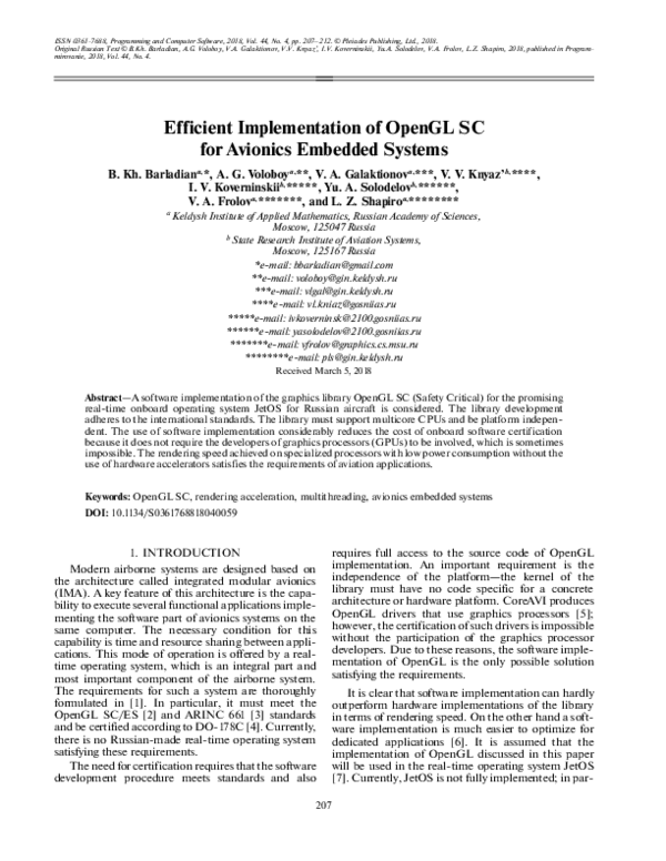 Pdf Opengl Sc Implementation For Avionics On Jetos 6477