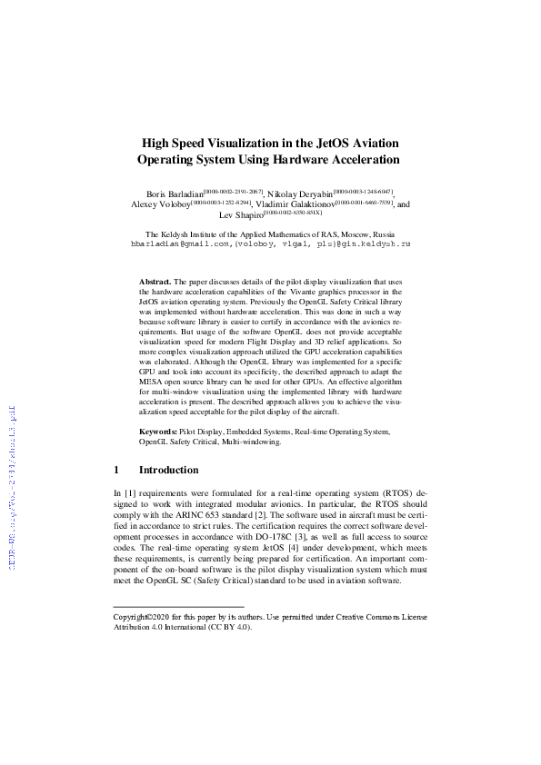 (PDF) High Speed Visualization in the JetOS Aviation Operating System ...