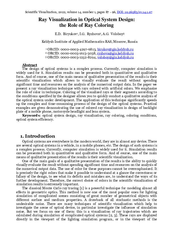 (PDF) Ray Visualization in Optical System Design: the Role of Ray Coloring