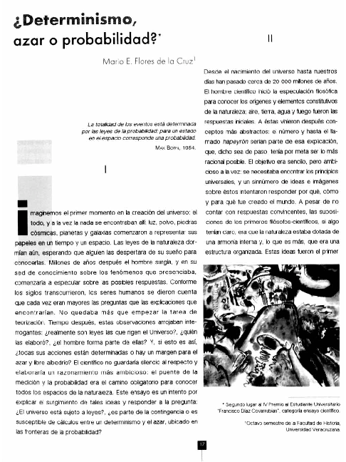 (PDF) ¿Determinismo, azar o probabilidad?