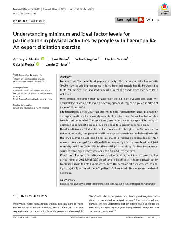 (PDF) Understanding minimum and ideal factor levels for participation ...