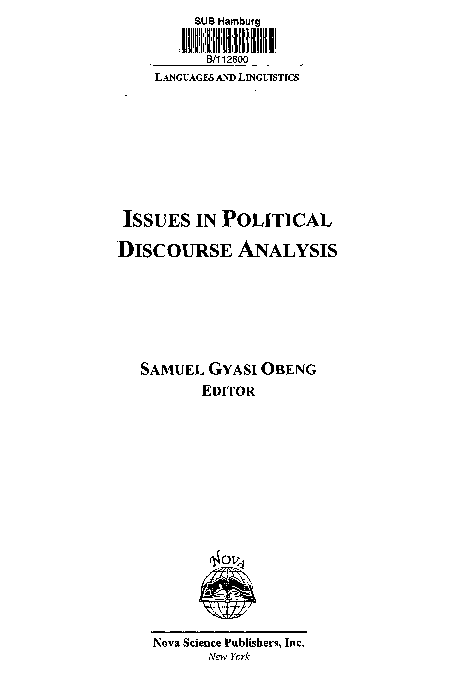 (PDF) Issues in Political Discourse Analysis | Samuel Obeng - Academia.edu