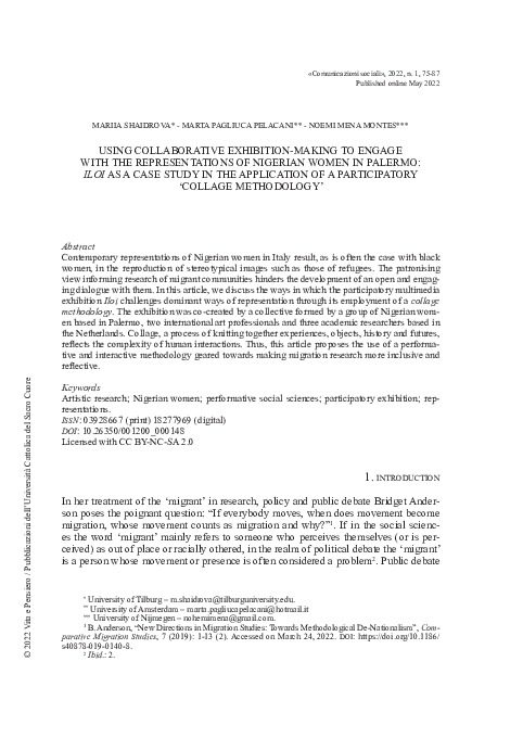 (PDF) USING COLLABORATIVE EXHIBITION-MAKING TO ENGAGE WITH THE REPRESENTATIONS OF NIGERIAN WOMEN ...