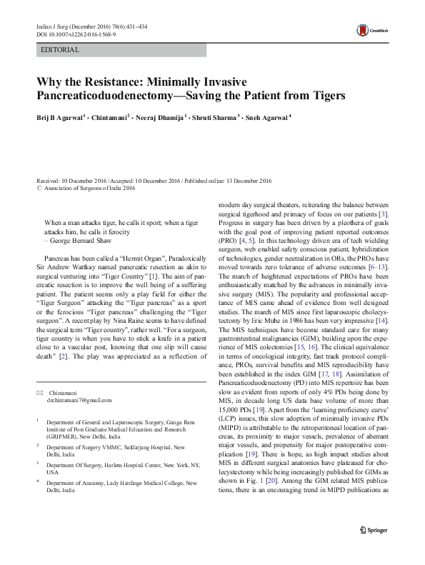 (PDF) Minimally Invasive Pancreaticoduodenectomy Insights