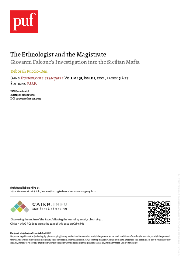 (PDF) The Ethnologist and the Magistrate