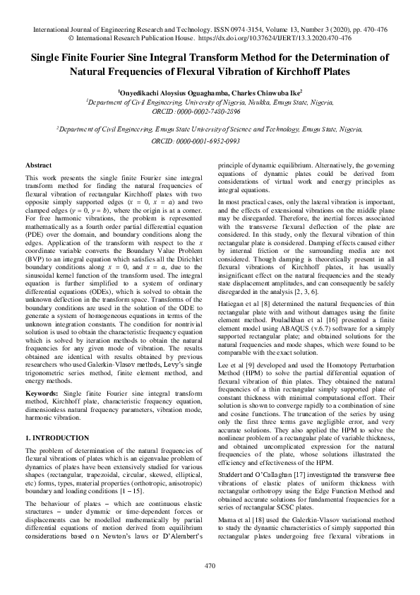 Pdf Single Finite Fourier Sine Integral Transform Method For The