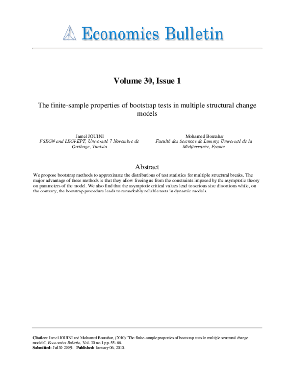 (PDF) The finite-sample properties of bootstrap tests in multiple ...