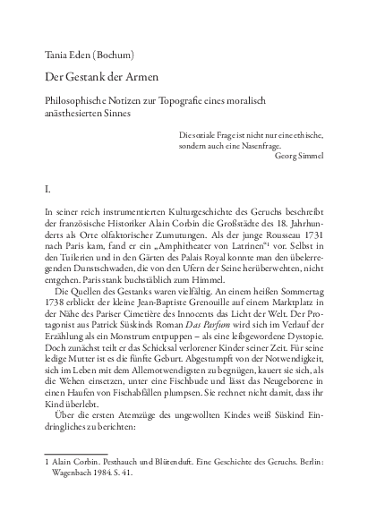 (PDF) Der Gestank der Armen Philosophische Notizen zur Topografie eines ...