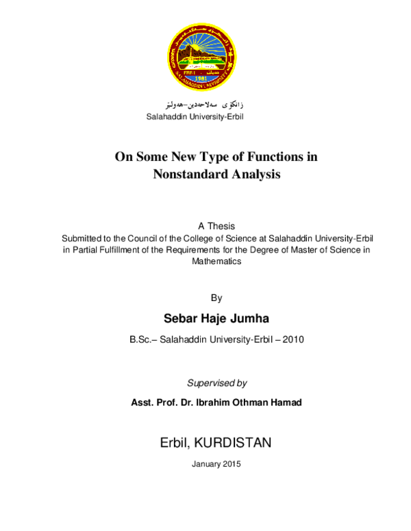(PDF) On Some New Type of Functions in Nonstandard Analysis