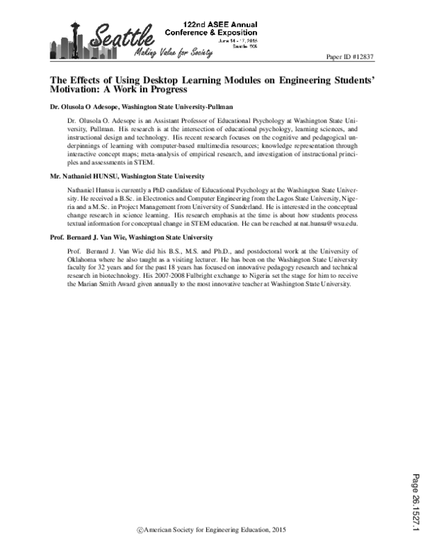 (PDF) The Effects of Using Desktop Learning Modules on Engineering Students’ Motivation: A Work ...