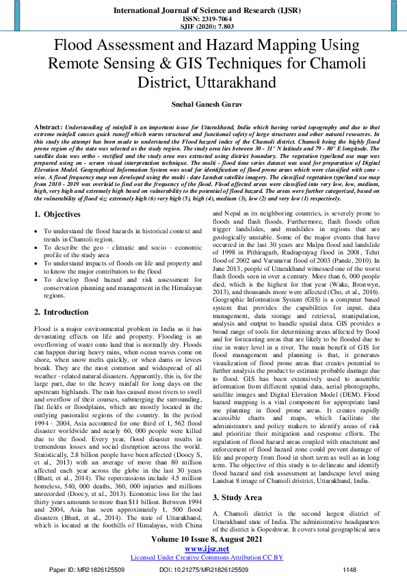 (PDF) Flood Assessment and Hazard Mapping Using Remote Sensing & GIS Techniques for Chamoli ...