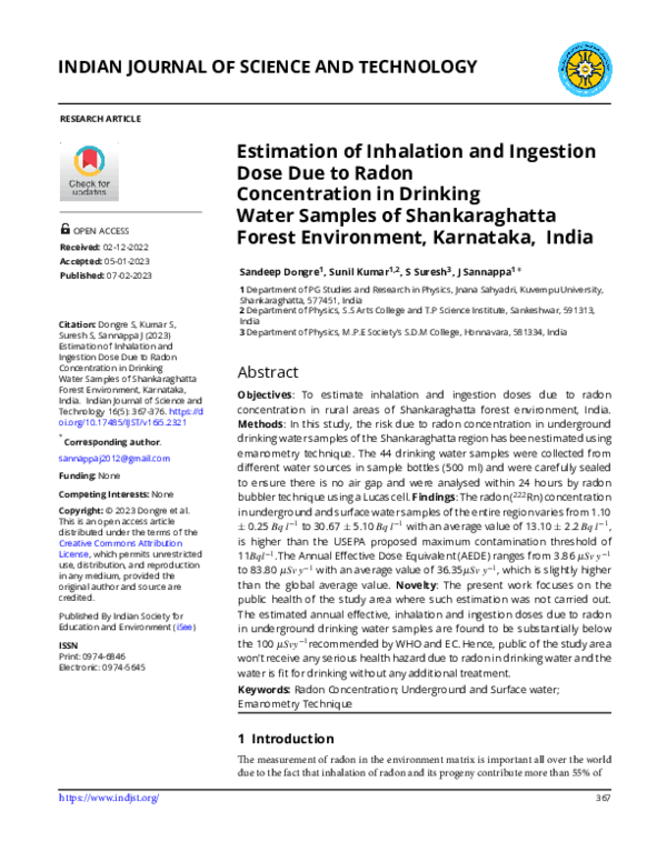 (PDF) Estimation of Inhalation and Ingestion Dose Due to Radon ...