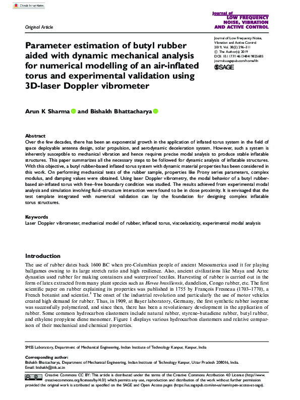 (PDF) Parameter estimation of butyl rubber aided with dynamic mechanical analysis for numerical ...