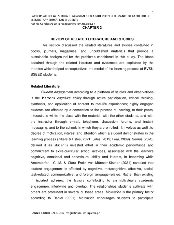 (PDF) FACTORS AFFECTING STUDENT ENGAGEMENT AND ACADEMIC PERFORMANCE OF ...
