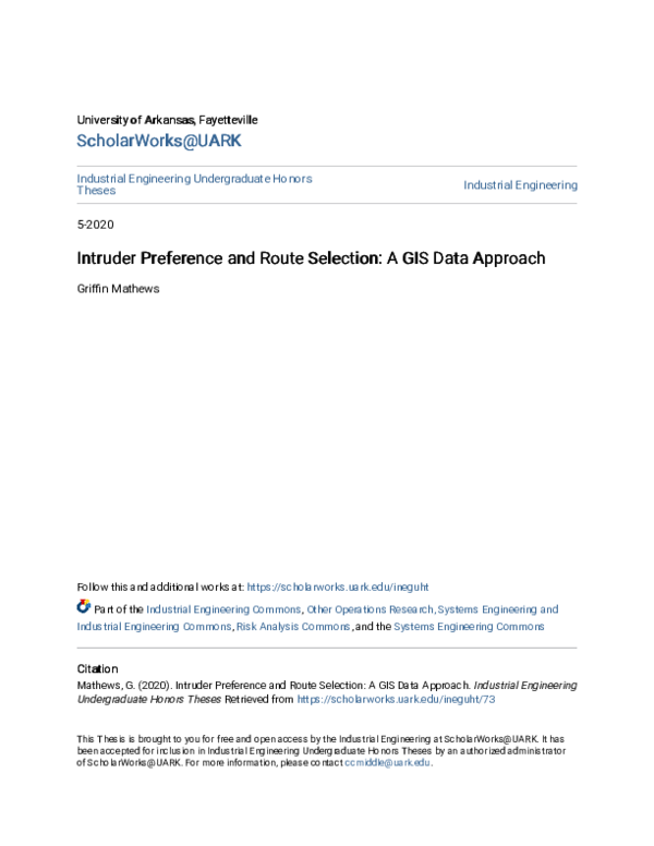 (PDF) Intruder Preference and Route Selection: A GIS Data Approach