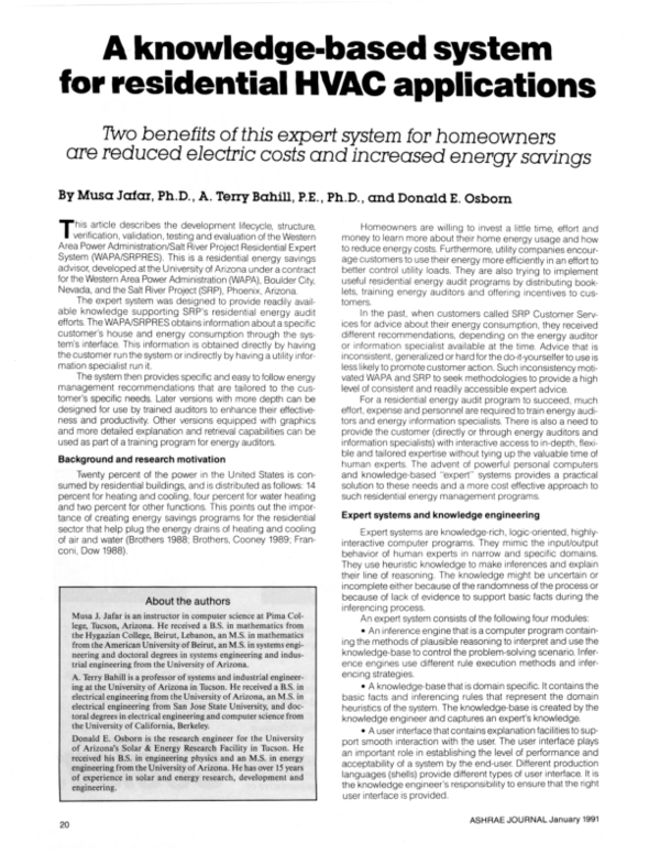 (PDF) A knowledge-based system for residential HVAC applications