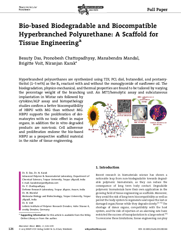 (PDF) Bio-based Biodegradable and Biocompatible Hyperbranched ...