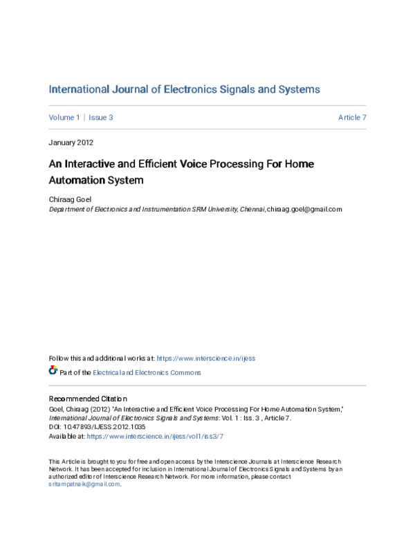 (PDF) An Interactive and Efficient Voice Processing For Home Automation ...