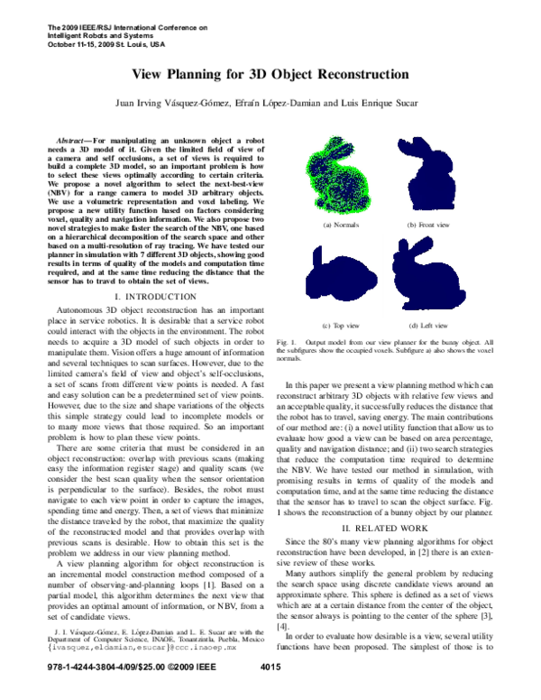 (PDF) View planning for 3D object reconstruction
