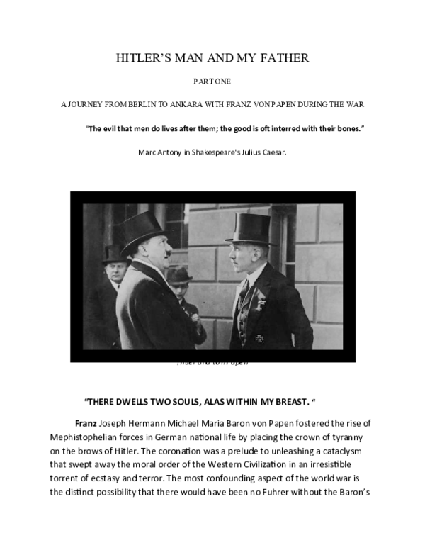 (DOC) HITLER'S MAN AND MY FATHER