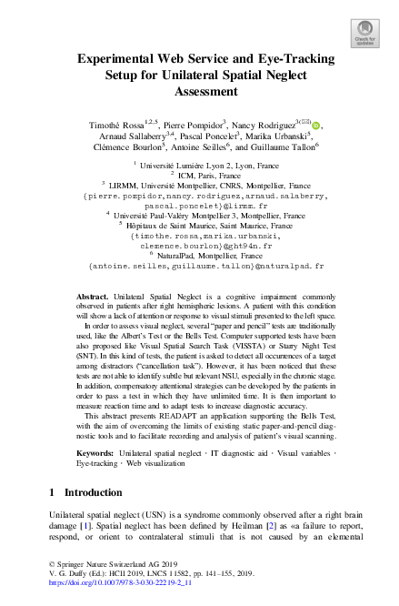 (PDF) Experimental Web Service and Eye-Tracking Setup for Unilateral ...