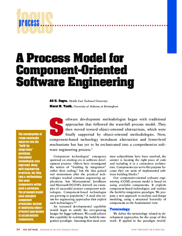 (PDF) A process model for component-oriented software engineering (PDF) A process model for component-oriented software engineering