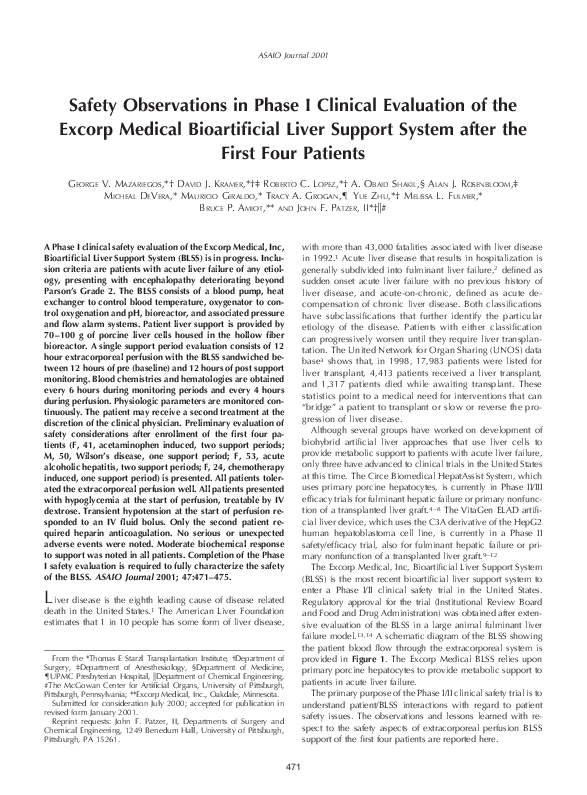 (PDF) Safety Observations in Phase I Clinical Evaluation of the Excorp ...
