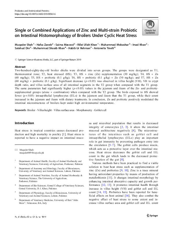 (PDF) Single or Combined Applications of Zinc and Multi-strain ...
