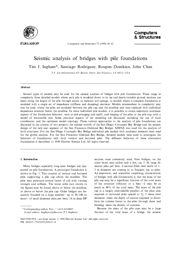 (PDF) Seismic analysis of bridges with pile foundations