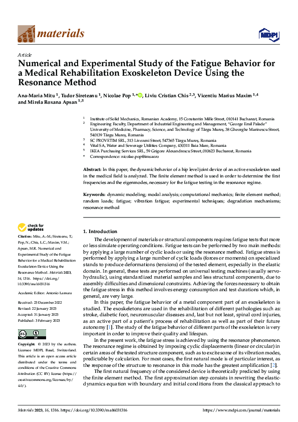 (PDF) Numerical and Experimental Study of the Fatigue Behavior for a ...