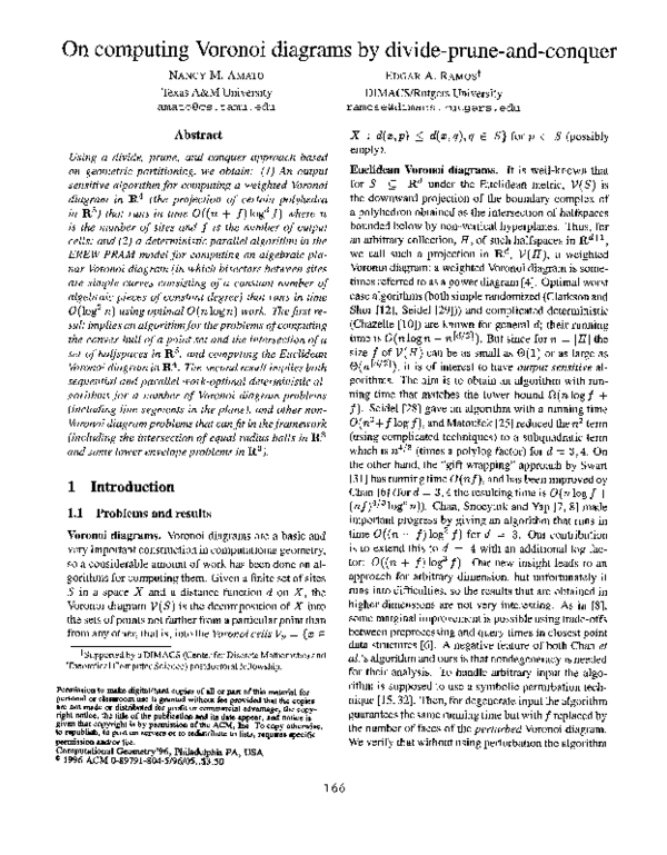 (PDF) On computing Voronoi diagrams by divide-prune-and-conquer