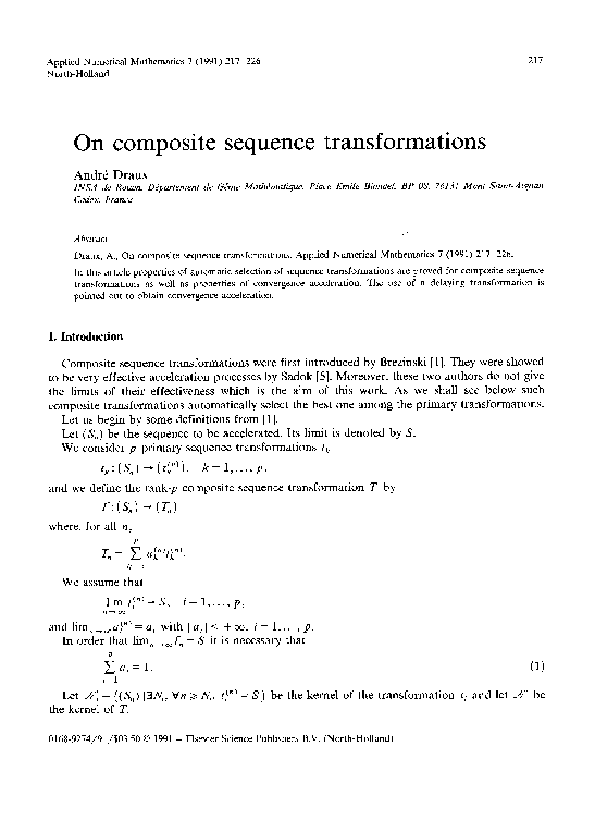 (PDF) On composite sequence transformations