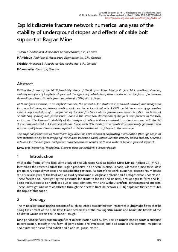 (PDF) Explicit discrete fracture network numerical analyses of the stability of underground ...