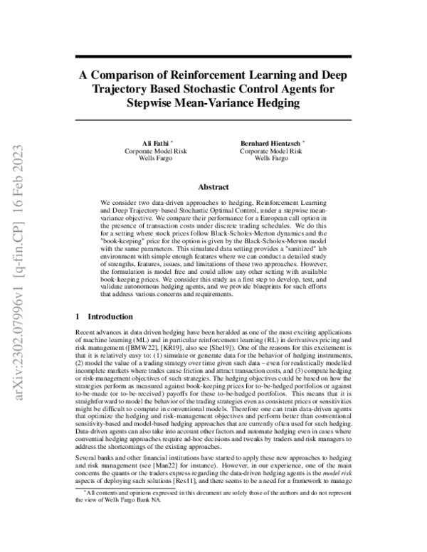 Pdf A Comparison Of Reinforcement Learning And Deep Trajectory Based