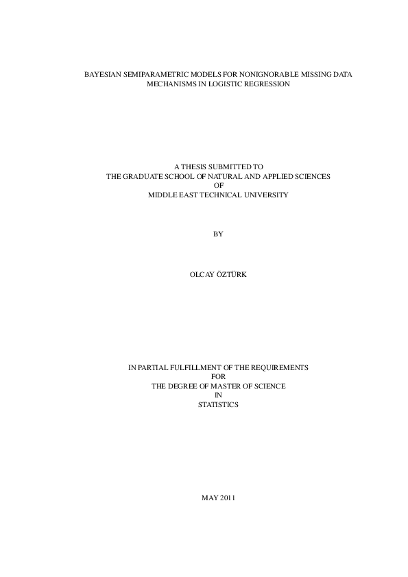 (PDF) Bayesian Semiparametric Models for Nonignorable Missing Data Mechanisms in Logistic Regression
