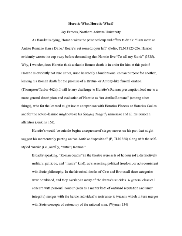 (PDF) Horatio Who, Horatio What
