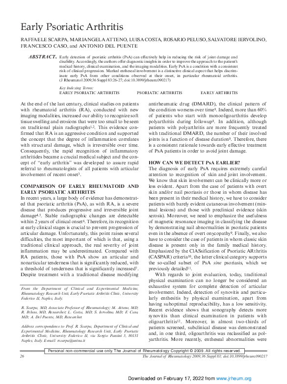 (PDF) Early psoriatic arthritis