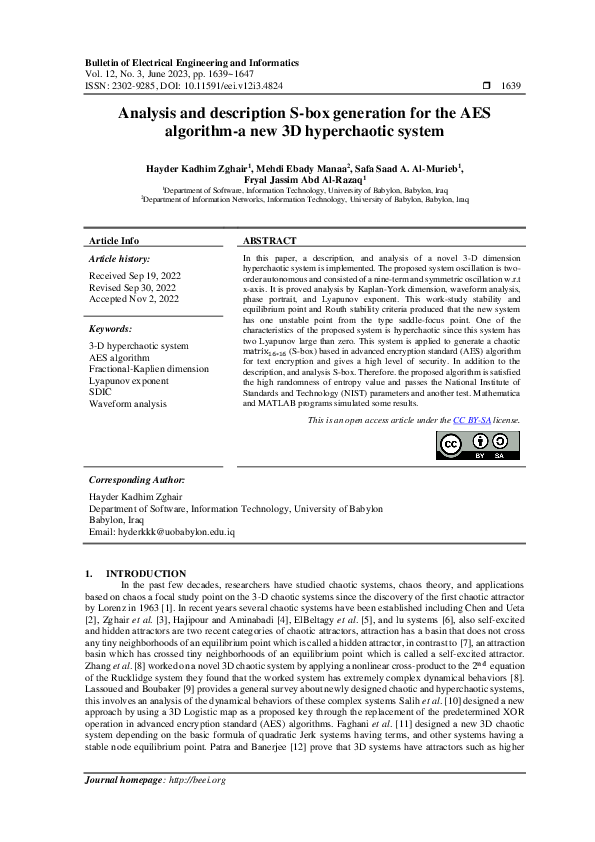 (PDF) Analysis and description S-box generation for the AES algorithm-a ...