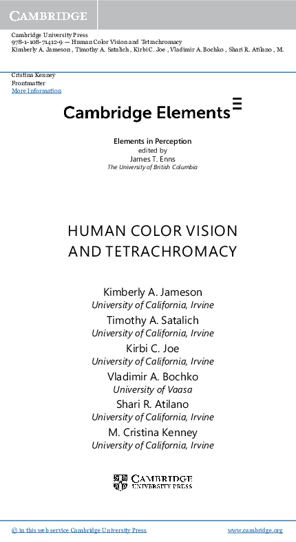 (PDF) Human Color Vision and Tetrachromacy