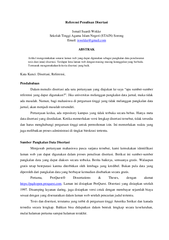 Referensi Penulisan Disertasi