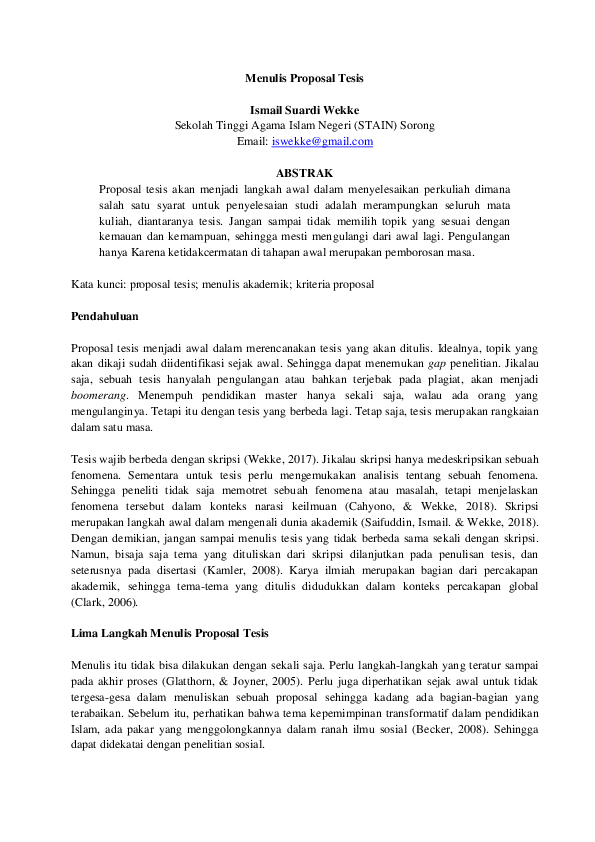(PDF) Menulis Proposal Tesis