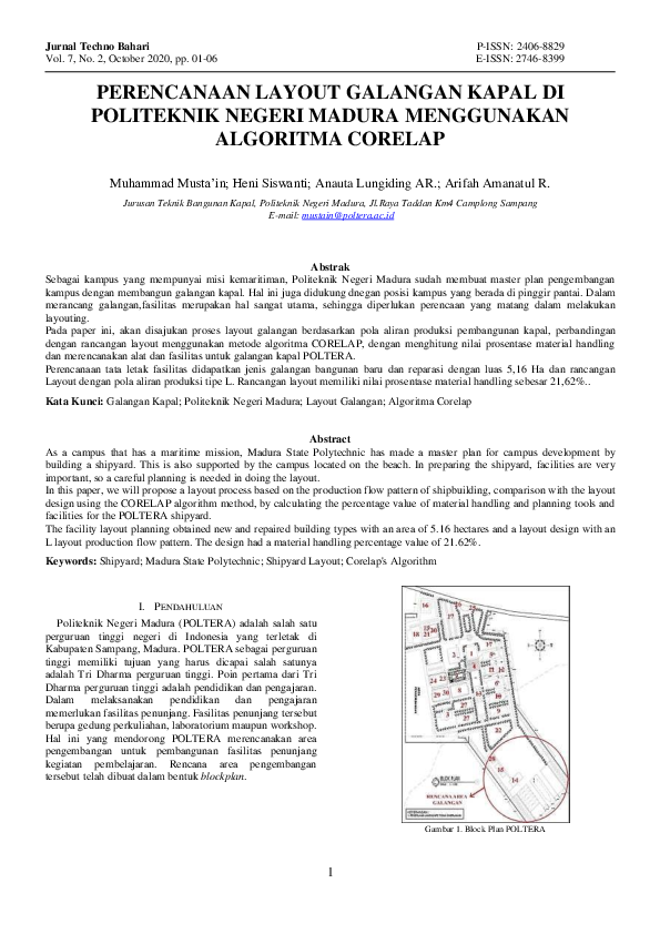 (PDF) Planning of Shipyard Layouts in Madura State Polytechnics Using Corelap Algorithm