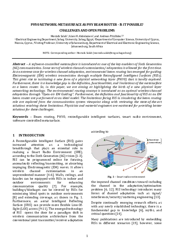 (PDF) PHY0 network: Metasurface as PHY-beam router, is it possible ...