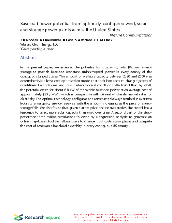 (PDF) Baseload power potential from optimally-configured wind, solar ...