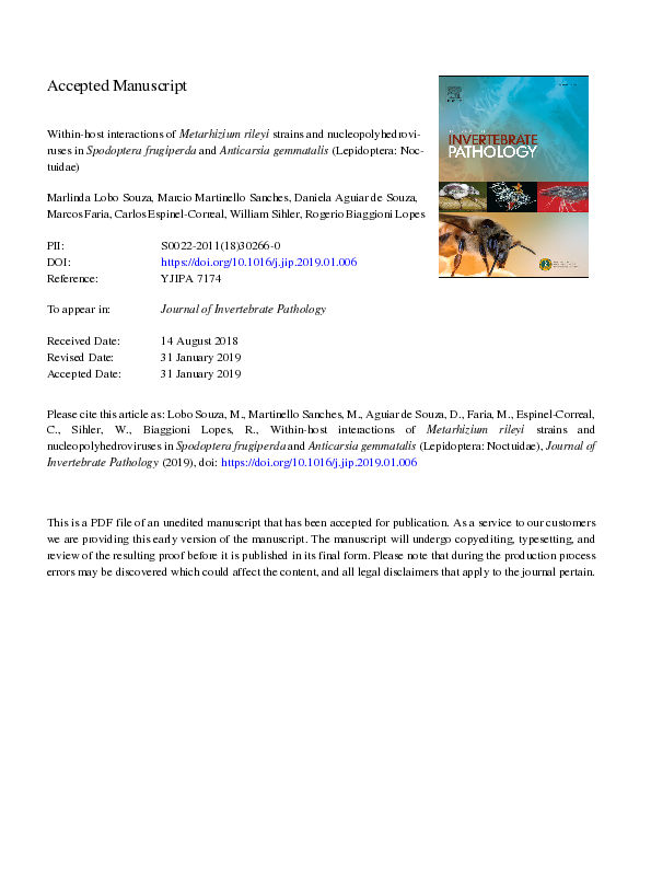 (PDF) Within-host interactions of Metarhizium rileyi strains and ...