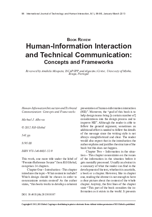 (PDF) Human-Information Interaction and Technical Communication