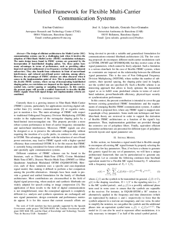(PDF) Unified framework for flexible multi-carrier communication systems