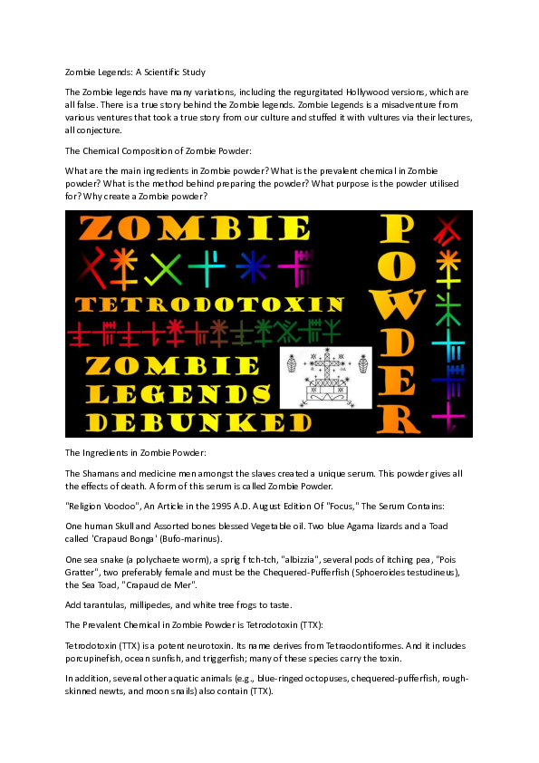 (PDF) Zombie powder research