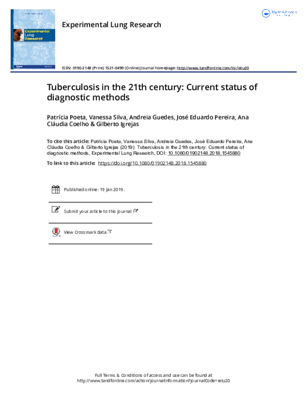 (PDF) Tuberculosis in the 21th century: Current status of diagnostic ...