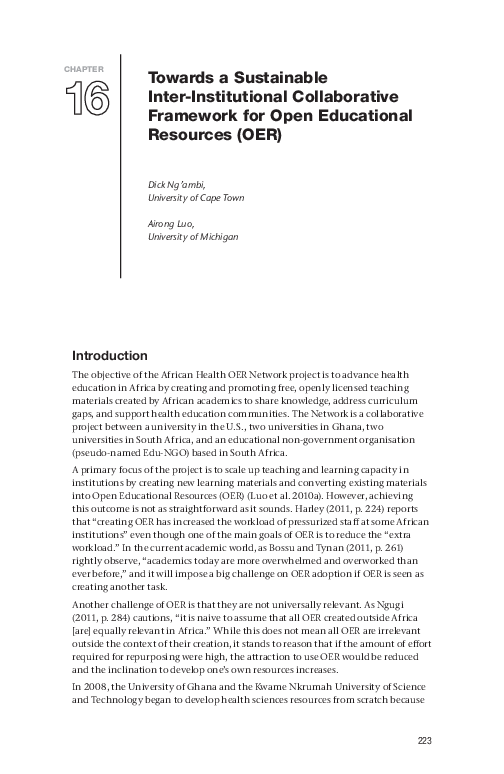 (PDF) Towards a Sustainable Inter-Institutional Collaborative Framework ...